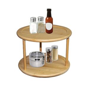 home basics 2 tier bamboo lazy susan