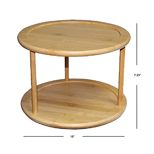 Home Basics 2 Tier Bamboo Lazy Susan