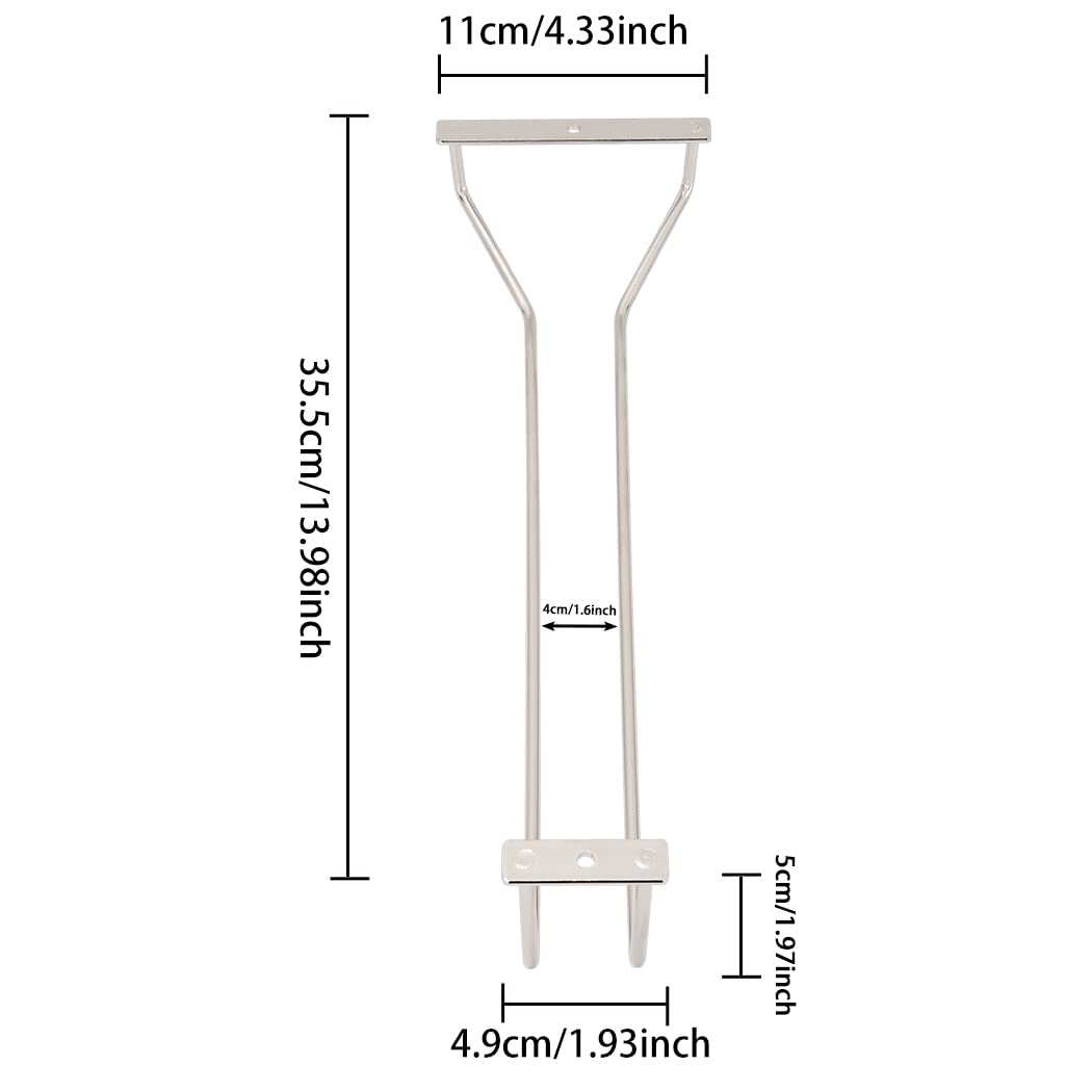 Dianoo Stemware Racks 2 Pack, 35.5cm Stainless Steel Wine Glass Racks Under Cabinet Wine Glass Holder Stemware Hanging Racks, Wire Wine Glass Hanger