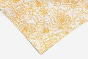 yellow outline floral contact paper | shelf liner | drawer liner | peel and stick paper 33 18in x 96in (8ft)