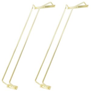 zoohot 40.5cm gold wine glass rack, stemware rack, wire hanging rack, under cabinet metal wine glass holder 2 pack