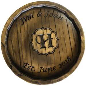 Wine Barrel Monogram and Personalized Lazy Susan