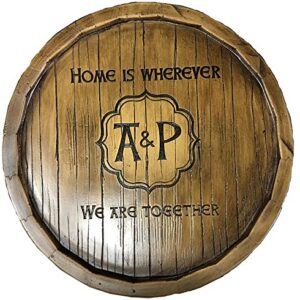 Wine Barrel Monogram and Personalized Lazy Susan