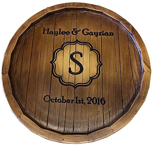 Wine Barrel Monogram and Personalized Lazy Susan