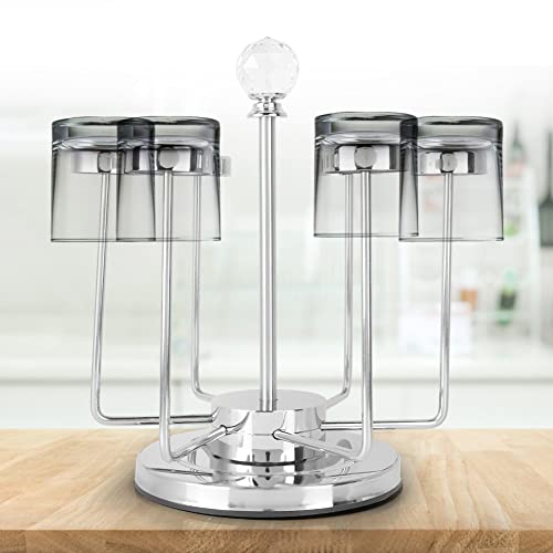 Kuuleyn Wine Glass Holder,Wine Glass Drying Rack,Stemware Rack Under Cabinet Stainless Steel Hanger Storage Shelf Wine Glass Storage Holder Display Rack Stand