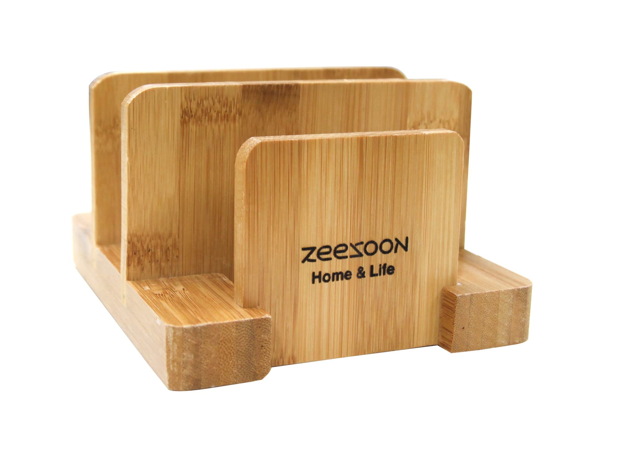 ZEESOON Turtle Rack Cutting Board Organizer 3 Slots Kitchen Pantry Wooden Rack Cabinet Organizer for Cutting Board, Dish, Bakeware, Plate, Pot Lid, Cook Books, Book Stand Holder