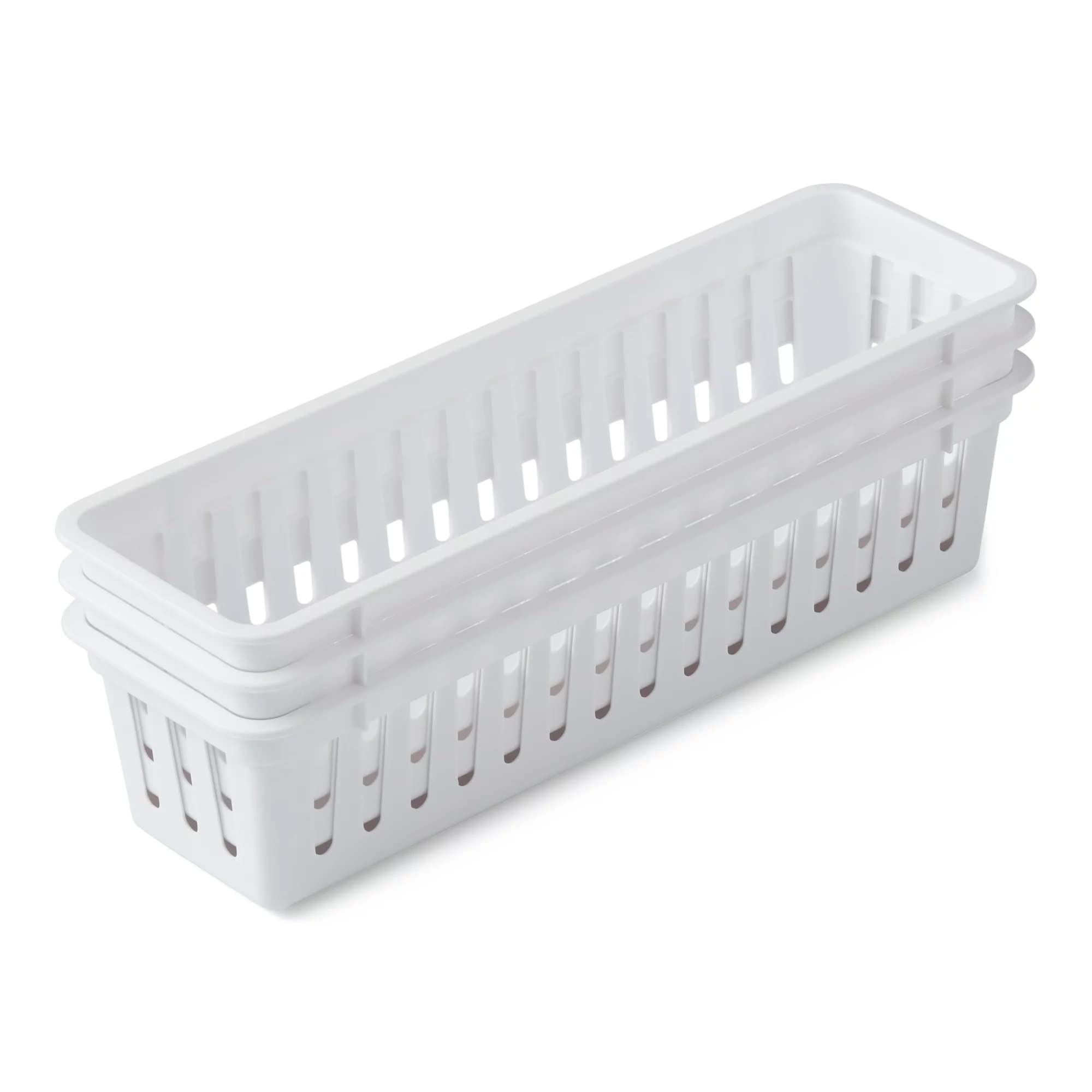 SEDLAV Plastic Drawers Organizer, 3 Ct, White, Desk Drawer Organizer. Ideal: Desk Organizers And Accessories, Makeup Drawer Organizer, Kitchen Utensil Organizer, Bathroom Drawer Organizer, Pen Holder