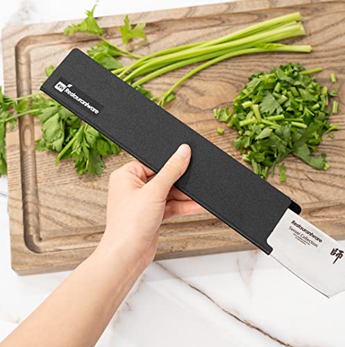 Restaurantware Sensei 10.5 x 2 Inch Knife Sleeve, 1 Knife Protector - Fits Chef Knife, Felt Lining, Black Plastic Knife Blade Guard, Durable, Cut-Proof