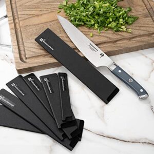 Restaurantware Sensei 10.5 x 2 Inch Knife Sleeve, 1 Knife Protector - Fits Chef Knife, Felt Lining, Black Plastic Knife Blade Guard, Durable, Cut-Proof