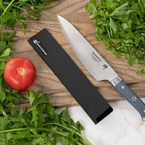 Restaurantware Sensei 10.5 x 2 Inch Knife Sleeve, 1 Knife Protector - Fits Chef Knife, Felt Lining, Black Plastic Knife Blade Guard, Durable, Cut-Proof