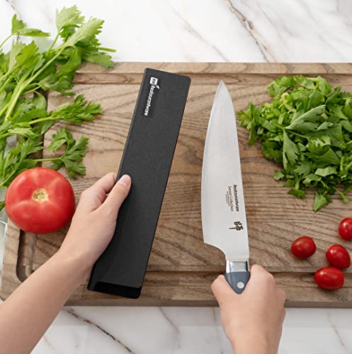 Restaurantware Sensei 10.5 x 2 Inch Knife Sleeve, 1 Knife Protector - Fits Chef Knife, Felt Lining, Black Plastic Knife Blade Guard, Durable, Cut-Proof