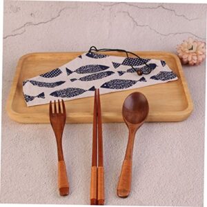 Homoyoyo 8pcs Cutlery Storage Bag Spoon Pouch Spoon Carrying Case Japanese Tableware Bags Outdoor Tableware Pouch House Fan Flatware Bag Travel Storage Bags Portable Linen