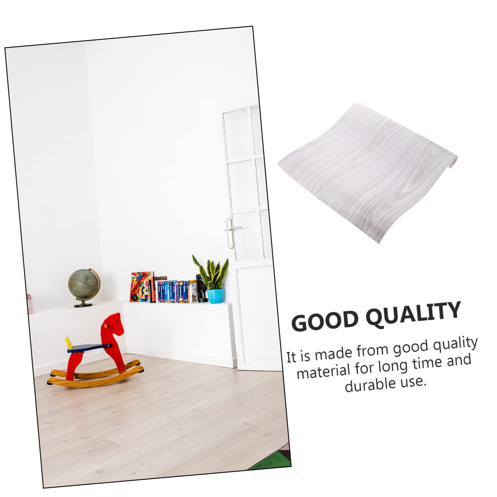 BESPORTBLE Imitation Wood Grain Sticker Wood Grain Wall Tile Decorative Film Wood Grain Gray Decor self Adhesive Wood Wallpaper Vinyl Adhesive Shelf Liner Grey Shelves Set Earth Tones 3D PVC