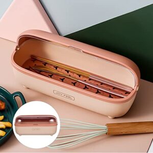 Luxshiny Tray Organizer Travel Silverware Case Cutlery Flatware Tray Utensil Chopsticks Spoon Fork Carrying Case Kitchen Drawer Organizer for Home Outdoor Black Plastic Forks