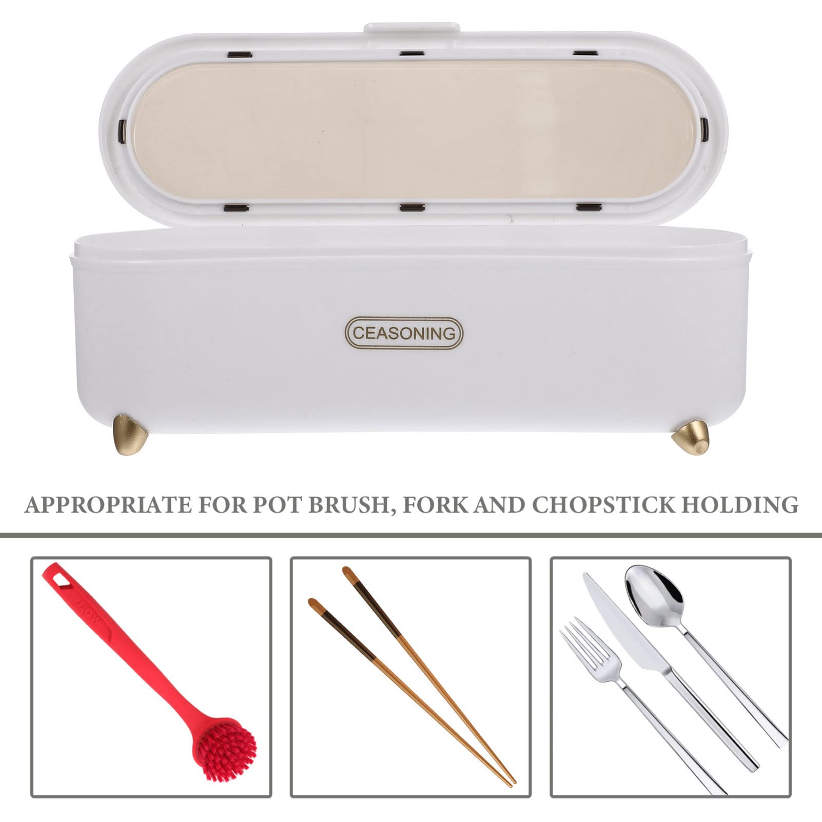 Luxshiny Storage Drawers Utensil Case Portable Flatware Case Flatware Storage Case Seasoning Box For Straw Spoon Fork Chopsticks Utensil Holder Utensil Sets