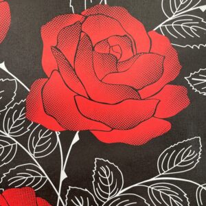 Yifasy Red Rose Shelf Liner Self-Adhesive Floral Drawer Paper Protect Furniture Wall Surface Decor Girls Makeup Box Wallpaper Roll 118x17.7 Inch