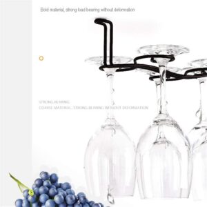 Wine Glass Rack Under Cabine,Glass Holder,Iron Metal Cup Hanger Cabinet Storage Shelf Organizer Goblet Hanging Rack for Bar Counter(Holds 8 Glasses)