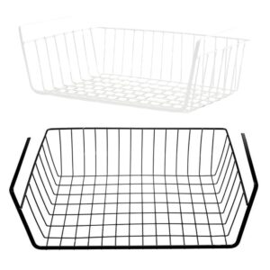 solustre fridge drawer 2pcs storage rack partition wrought iron storage basket cupboard shelf