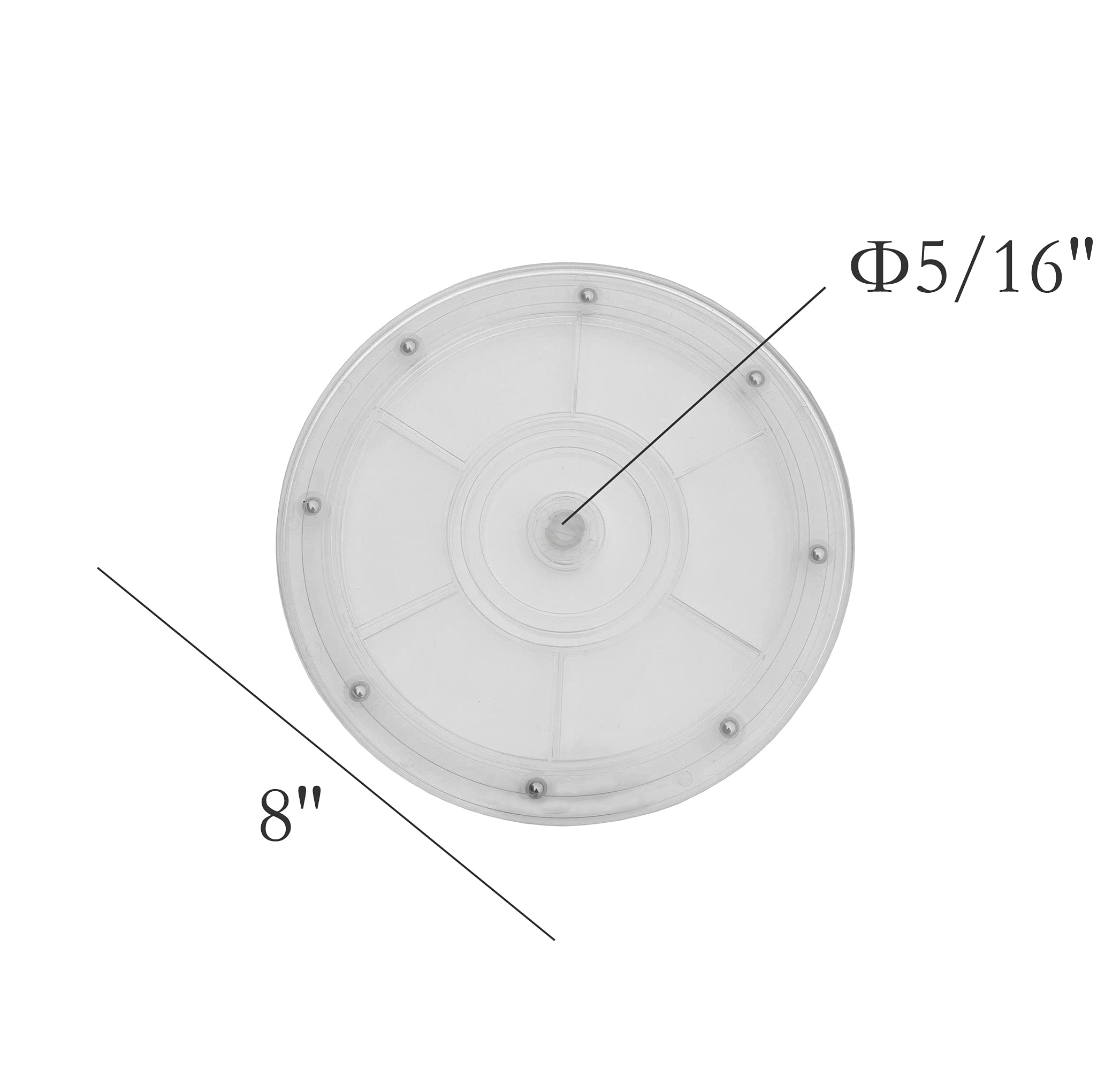 FixtureDisplays® 8" Clear Plastic Spinner Lazy Susan Turntable Organizer for Spice Rack Table Cake Kitchen Pantry Decorating 16973-NF