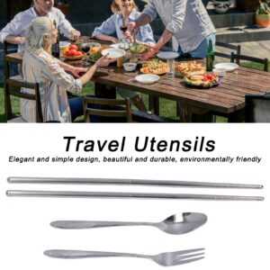 Portable Silverware Set with Case, Travel Utensils Stainless Steel Reusable Camping Silverware Set for Lunch Box, Dorm, Work, School, Picnic