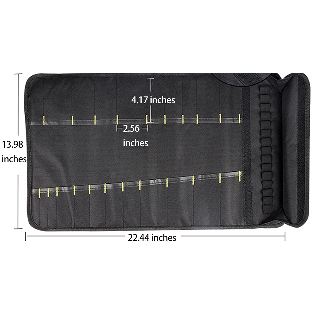 Chef 22 Slots Knife Roll Bag,Chef Knife Kit Bag(BLACK)