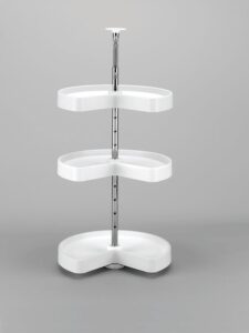 18in 3 shelf kidney polymer lazy susan set white