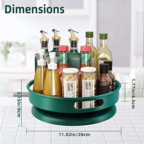 YUENZILN Lazy Susans Organizer , Monolayer Turntable, Rotary Table Top Seasoning Rack, Used for Bathroom, Kitchen, Tableware,Cabinet, Table Top Organization, (Green)