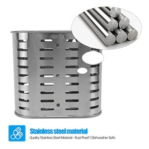 Cabilock Stainless Steel Utensil Holder Stainless Steel Kitchen Utensils Chopsticks Holder Drying Rack Basket Silverware Cutlery Organizer Rack for Countertop Utensil Drying Rack