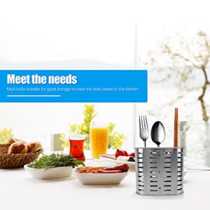 Cabilock Stainless Steel Utensil Holder Stainless Steel Kitchen Utensils Chopsticks Holder Drying Rack Basket Silverware Cutlery Organizer Rack for Countertop Utensil Drying Rack