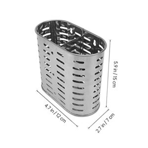 Cabilock Stainless Steel Utensil Holder Stainless Steel Kitchen Utensils Chopsticks Holder Drying Rack Basket Silverware Cutlery Organizer Rack for Countertop Utensil Drying Rack