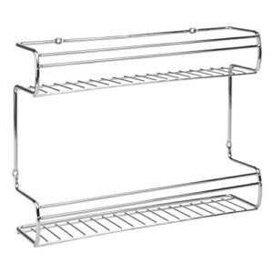 InterDesign Classico 2-Shelf Wall Mount Spice Organizer Rack for Kitchen Storage - Chrome