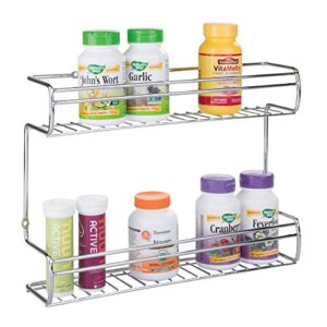 InterDesign Classico 2-Shelf Wall Mount Spice Organizer Rack for Kitchen Storage - Chrome