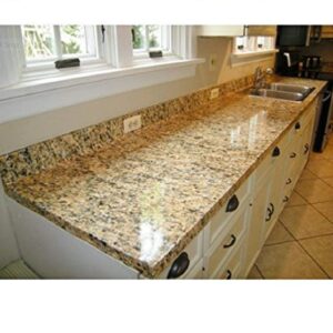 EZ FAUX DECOR Kitchen Countertop Update Vinyl Laminate Cover | Easy Install | Peel and Stick | Durable Self-Adhesive | 36” x 180” | Granite Marble Design | Venetian Gold (15ft)