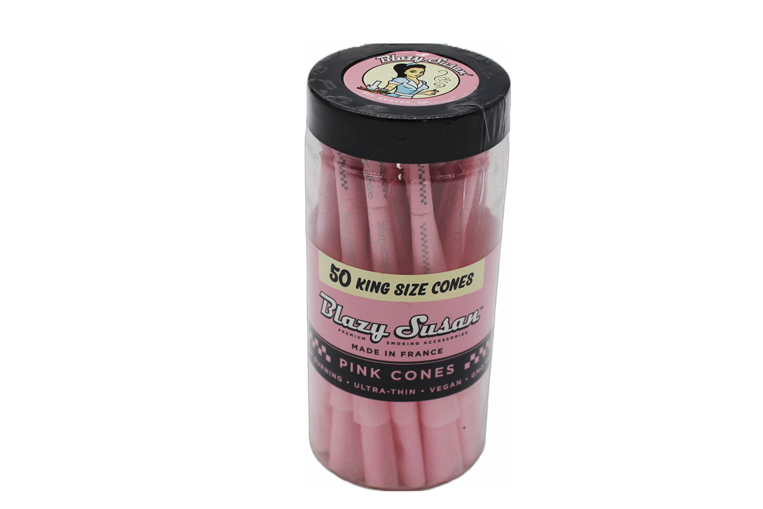 BLAZY SUSAN PINK 50 KING SIZE CONES