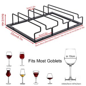 Black Wine Glass Rack, Under Cabinet Wine Glass Holder Stemware Rack - Hanging Goblet Holder for Cabinet Kitchen (Color : Black, Size : 7-rows)