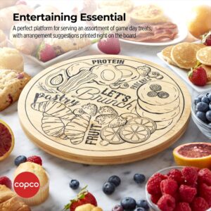 Copco Bamboo Lazy Susan Kitchen Turntable for Entertaining, Let's Brunch DIY Design, 10-Inch, Bamboo