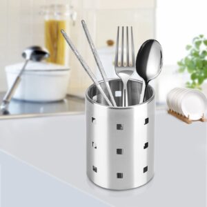 Teel Utensil Holder,Chopsticks Holder,Tall Drain For Silverware,Drying Container Utensil Ssgp Stainless Steel Kitchen Cutlery Holder Chopsticks Tableware Storage Rack Organizer L (M)