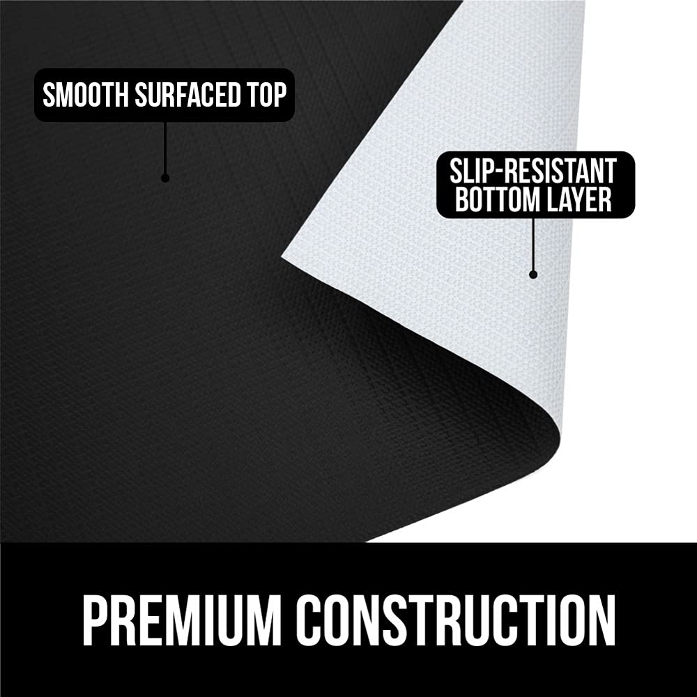 Gorilla Grip Under Sink Mat and Smooth Drawer Liner, Under Sink Mat Size 24x30, Absorbent Mat for Below Sinks, Drawer Liner Size 17.5x20, Non Adhesive, Both in Black, 2 Item Bundle