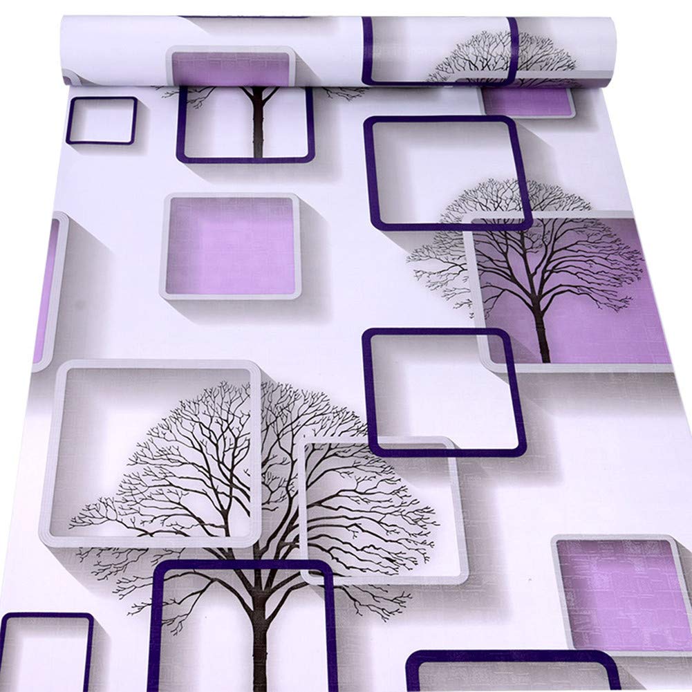 Amao Classic Purple Wallpaper Decorative for Countertop Self Adhesive Shelf Drawer Liner Sticker 17.7''x98''