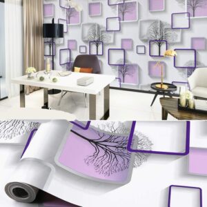 Amao Classic Purple Wallpaper Decorative for Countertop Self Adhesive Shelf Drawer Liner Sticker 17.7''x98''