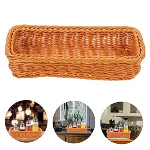 UPKOCH Desk Topper 4 pcs Jars Rattan Desk Kitchen Rural Chopsticks Organizer for Square Pantry Utensil Bag Style Fork Desktop S Jar Snack Cabinets Household Rustic Shelves Woven Baskets