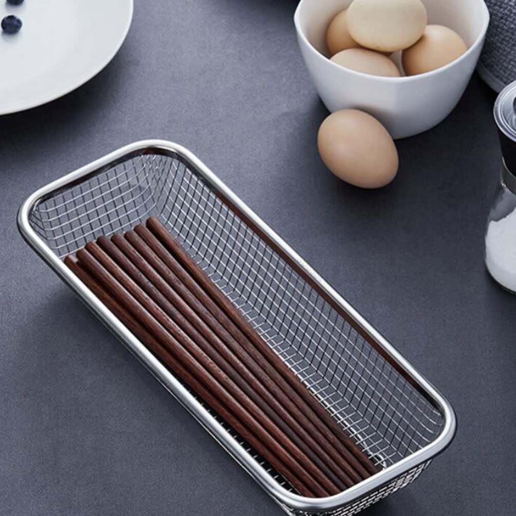 Luxshiny Dishwasher Silverware Cutlery Basket, Flatware Drying Rack Countertop Utensil Holder Stainless Steel Mesh Silverware Strainer