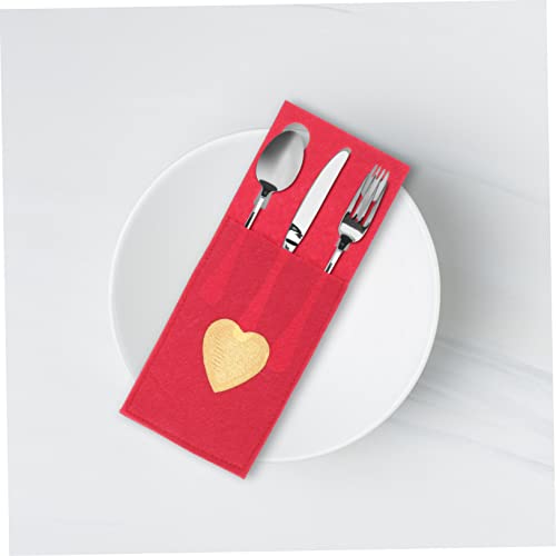 BESTOYARD 8pcs Cutlery Bag Cutlery Holder Pouch Spoon Fork Bag Wedding Table Centerpiece Cutlery Pouch Cutter Fork Bag Desktop Cutlery Cover Non-woven Fabric Rectangle Christmas Utenciles