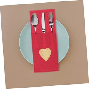 BESTOYARD 8pcs Cutlery Bag Cutlery Holder Pouch Spoon Fork Bag Wedding Table Centerpiece Cutlery Pouch Cutter Fork Bag Desktop Cutlery Cover Non-woven Fabric Rectangle Christmas Utenciles