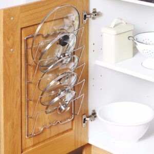 Yosoo Kitchen Hanging Lid Holder, Wall Door Mounted, Stainless Steel, 17.09in x 10.94in x 3.81in