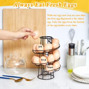 Zubebe 2 Pieces Egg Basket Spiral Egg Holder Storage Rack Metal Egg Functional Rack Egg Dispenser for Kitchen Countertop Display