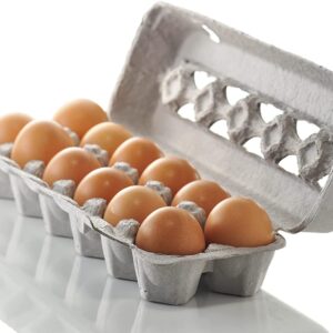 CROKI Blank Egg Cartons - 110 Count - 12 Egg Capacity, Unprinted, Strong Biodegradable Pulp Fiber, Perfect for Storing up to 12 Small to Medium Chicken Eggs