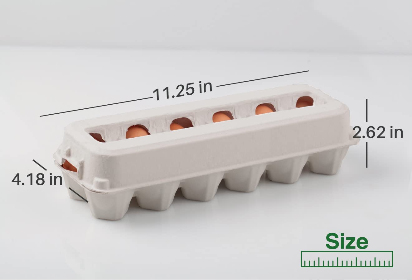 CROKI Blank Egg Cartons - 110 Count - 12 Egg Capacity, Unprinted, Strong Biodegradable Pulp Fiber, Perfect for Storing up to 12 Small to Medium Chicken Eggs