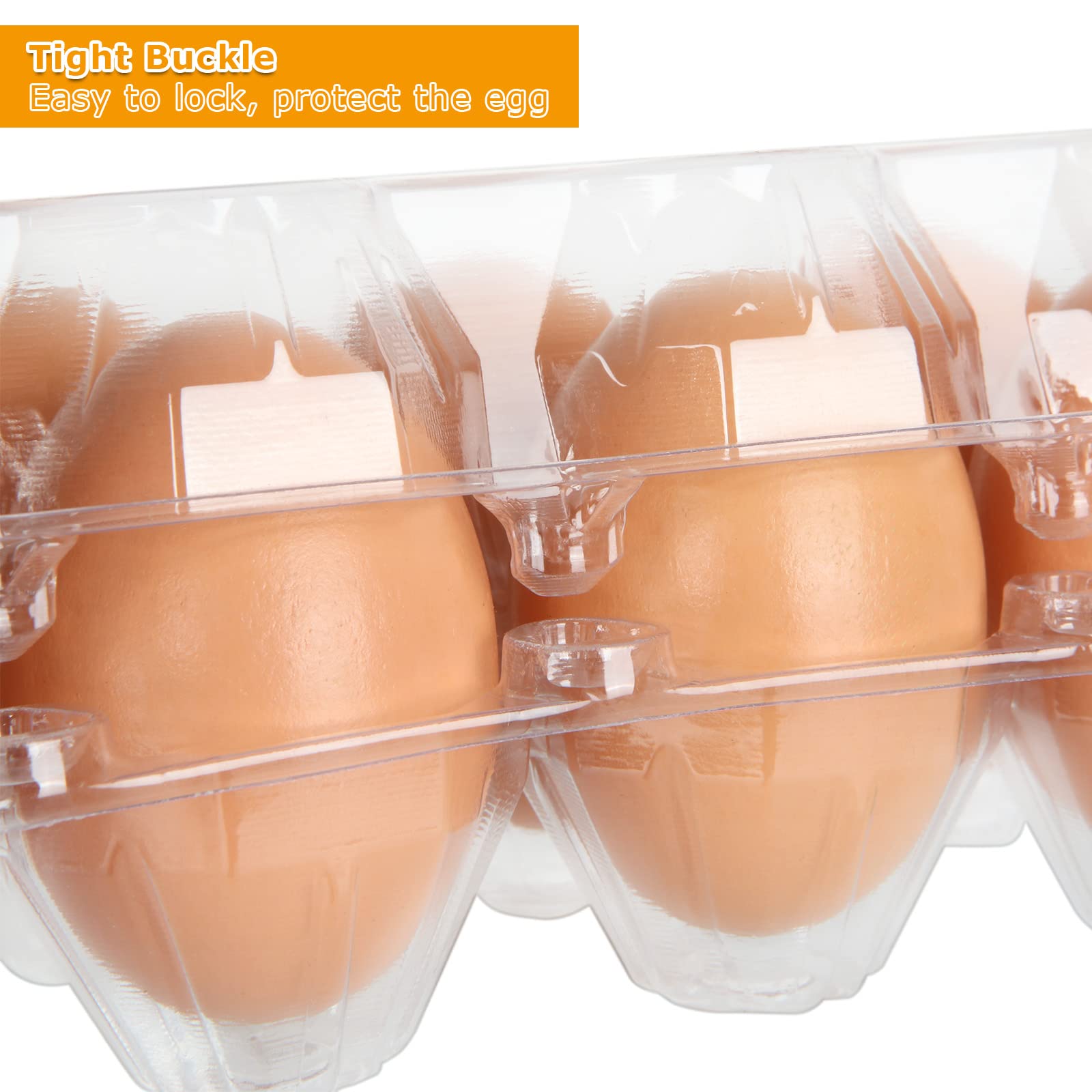 ZOFORTY Plastic Egg Cartons Bulk - 50 Pack Clear Egg Cartons Empty Chicken Egg Tray Reusable Egg Carton Holder for Family Pasture Chicken Farm Market Display (8 Grids)