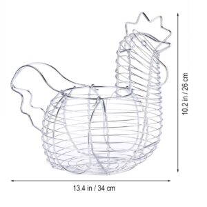 DOITO Metal Chicken Egg Basket, Silver, Egg